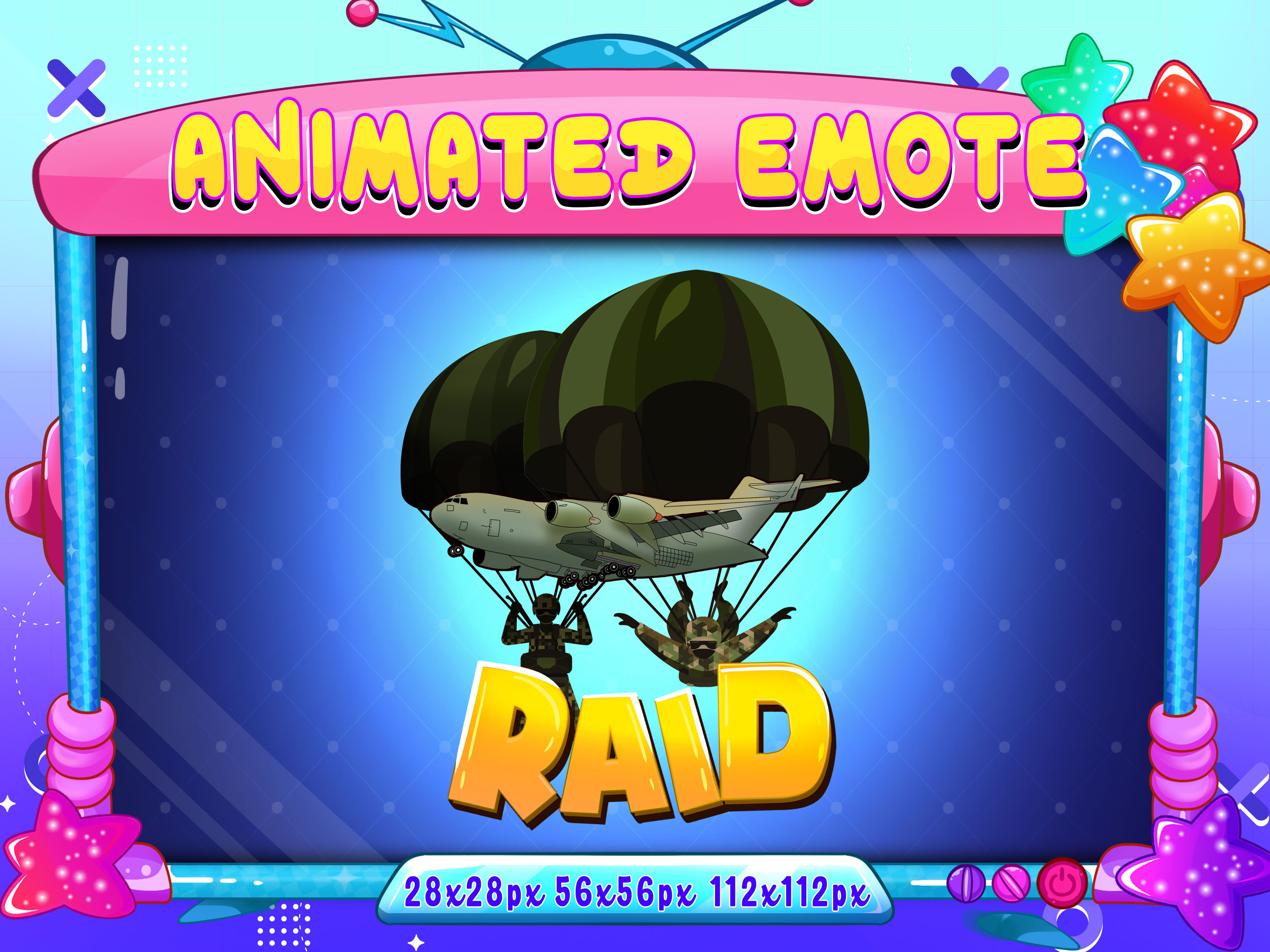 Raid Parachute Force Animated Emote, Raid Parachute Force Youtube Emote ...