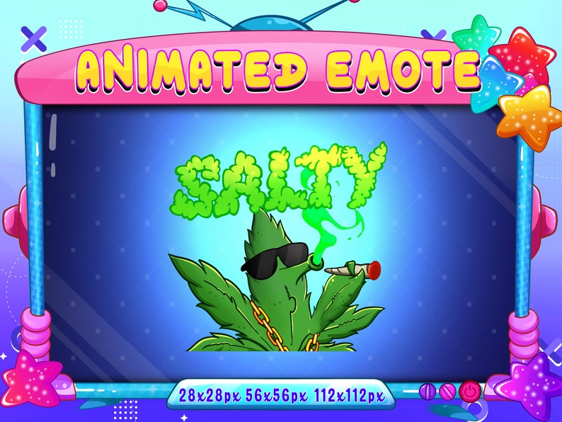 Salty Cannabis Animated Emote for Twitch, Discord, Youtube (GIF) - Etsy