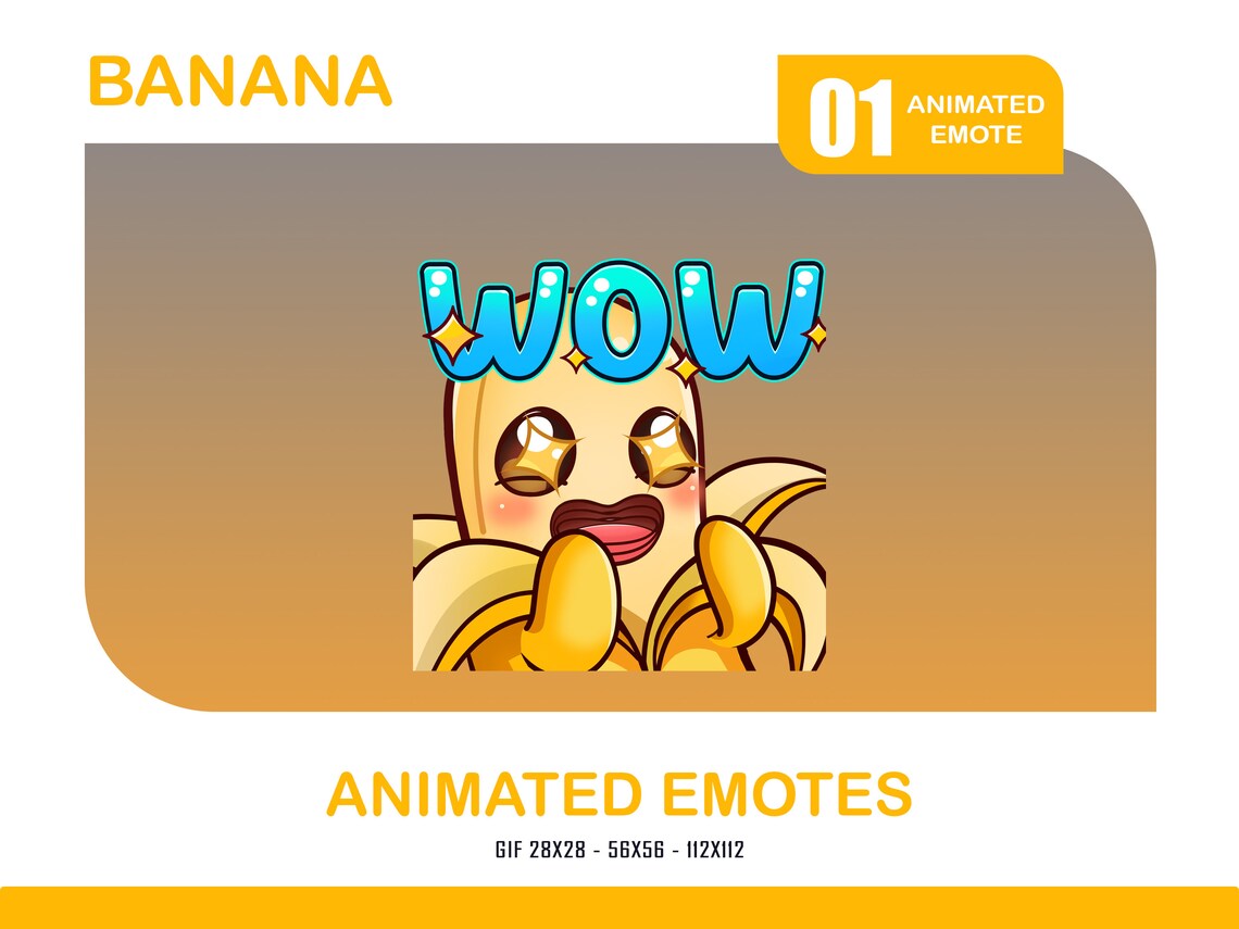 Wow Banana Animated Emote, Animated Funny Wow Banana Twitch Discord ...
