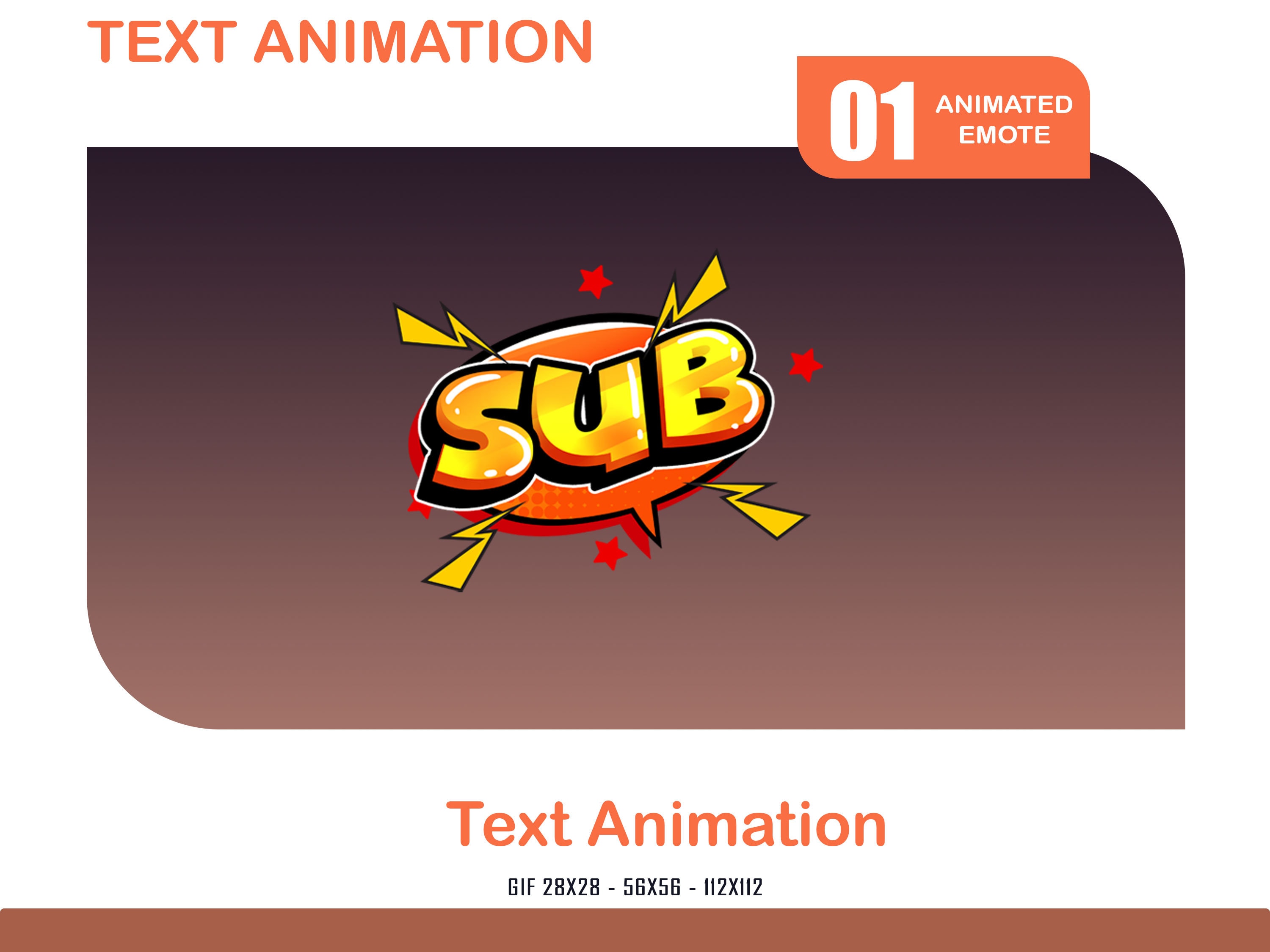 SUB Animated Emote, Twitch Text Animated Emote, SUB Animation Text ...