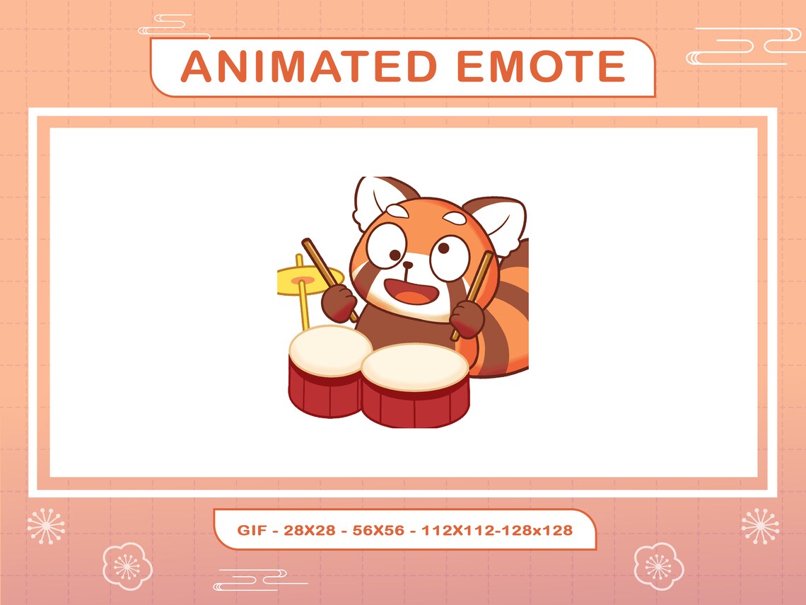 Red Panda Play Drum Animated Emote, Animated Red Panda Drumme Twitch ...