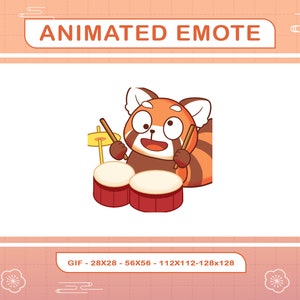 Red Panda Play Drum Animated Emote, Animated Red Panda Drumme Twitch ...