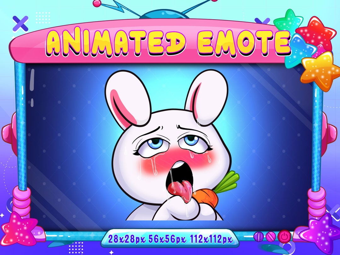 Bunny Ahegao Animated Emote White Bunny Ahegao Animated Twitch Discord Youtube Emote Bunny