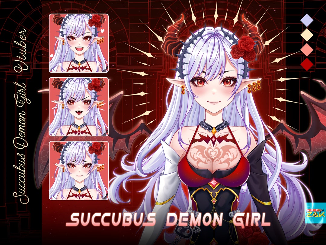 Succubus Demon Girl Live2d Full Body Vtuber Model Commercial - Etsy Australia