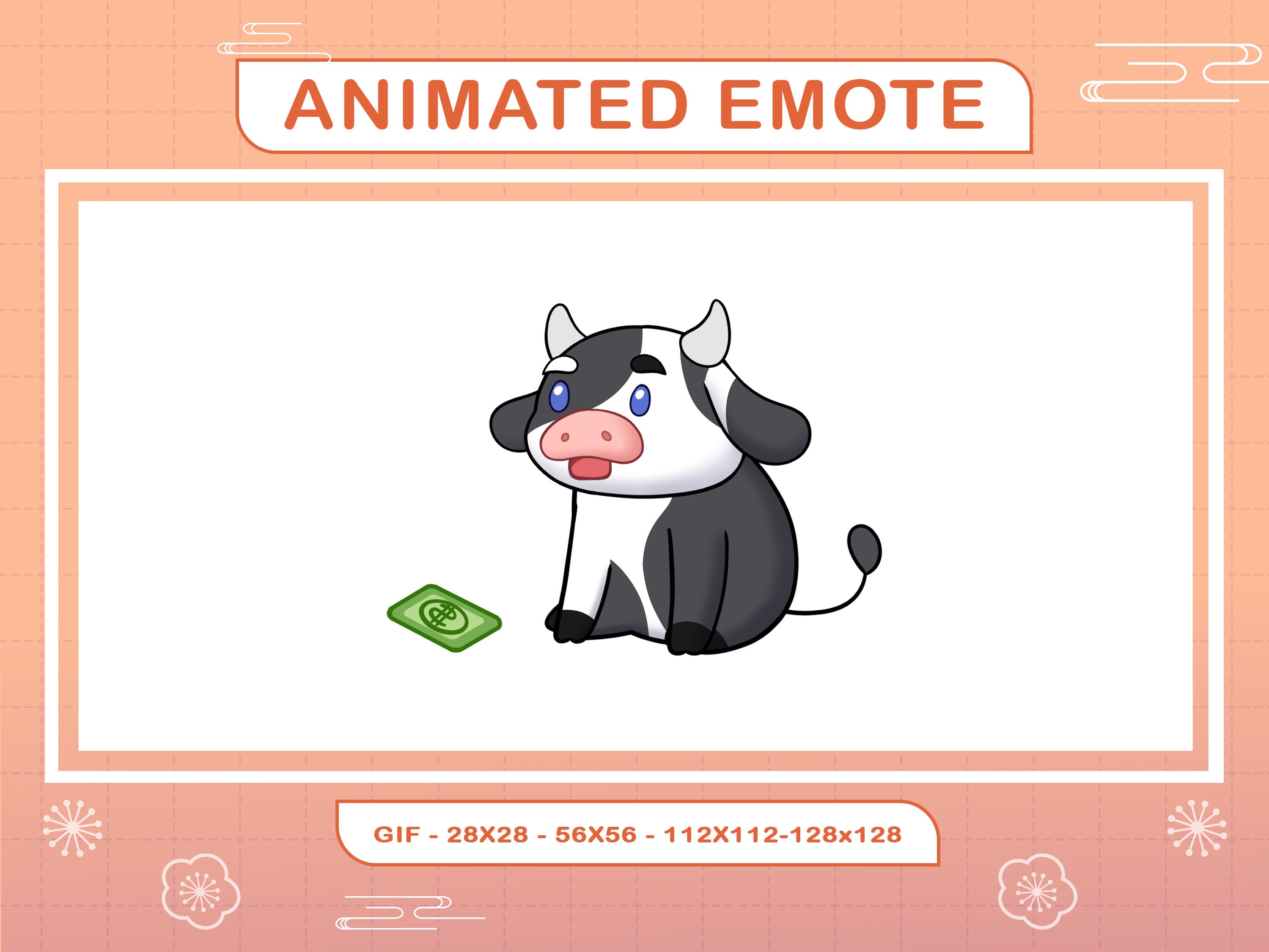 Cow Eat Money Animated Emote, Animated Cow Eating Money Emote Twitch ...