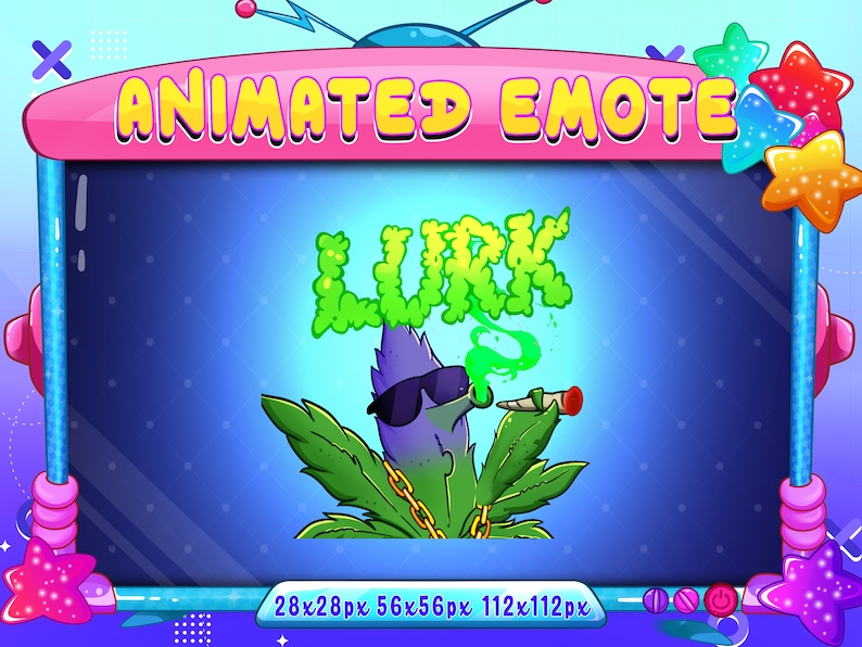 Cannabis Lurk Animated Emote, Twitch/discord/youtube (GIF) - Etsy