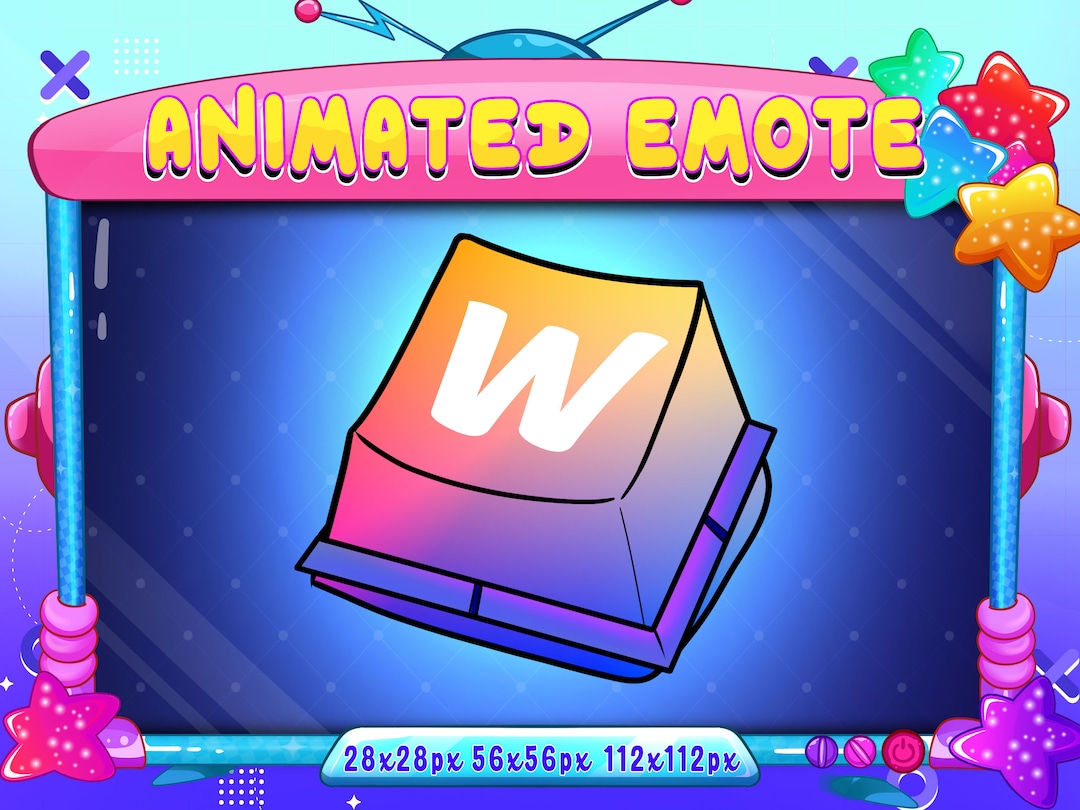 W Button Animated Emote: Twitch, Discord, Youtube (GIF) - Etsy