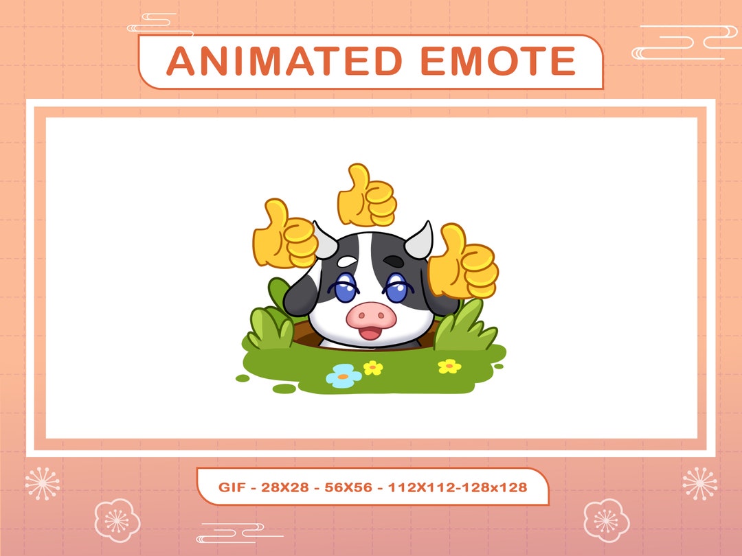 Animated Cow Hiding Emote: Twitch, Discord, Youtube (GIF) - Etsy