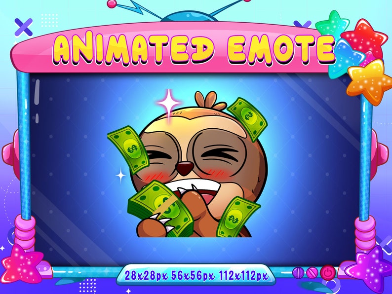 Counting Money Sloth Animated Emote Animated Funny Sloth - Etsy