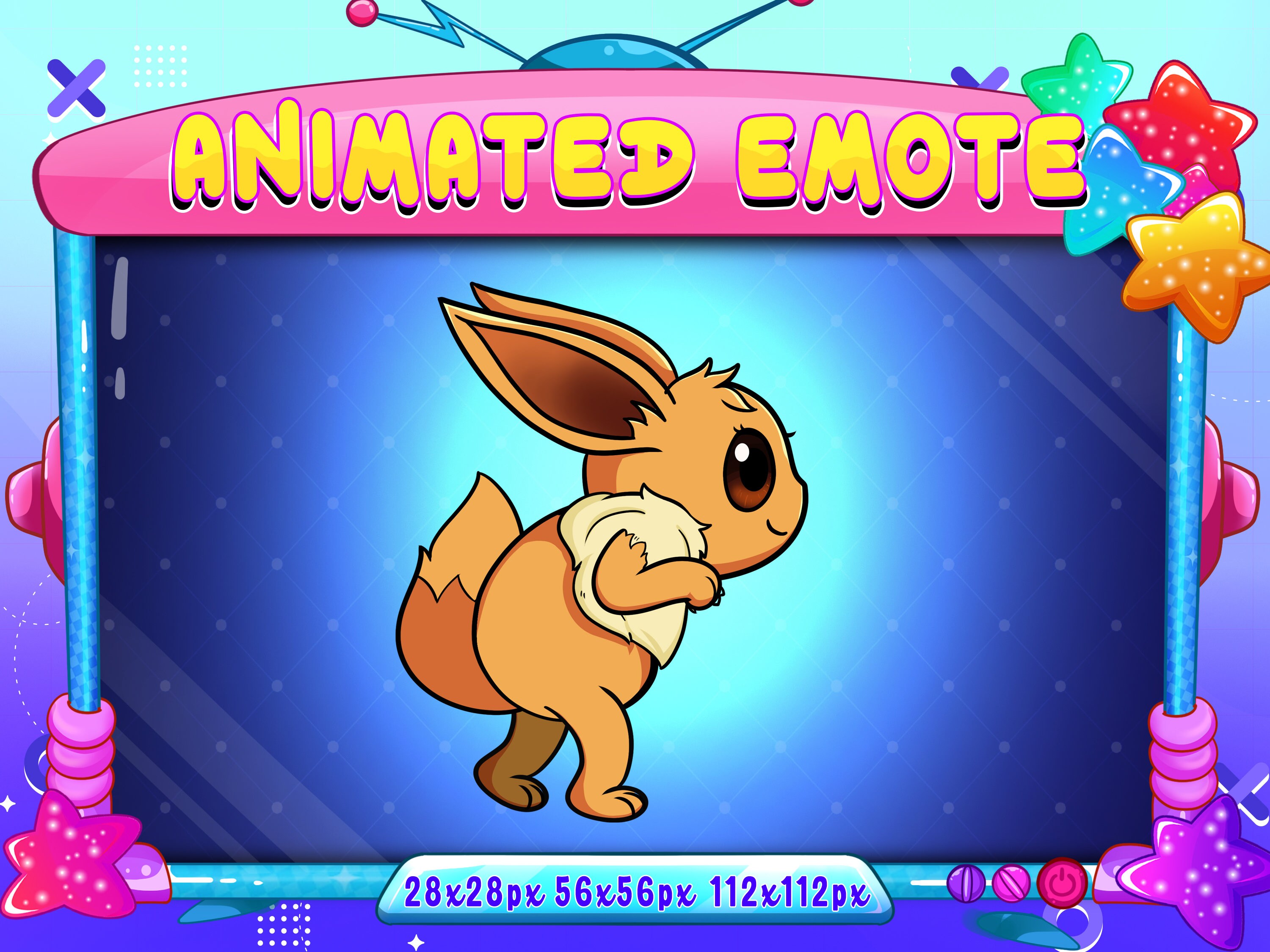 Eevee Tiptoe Animated Emote, Animated Funny Tiptoe Eevee Twitch Discord ...