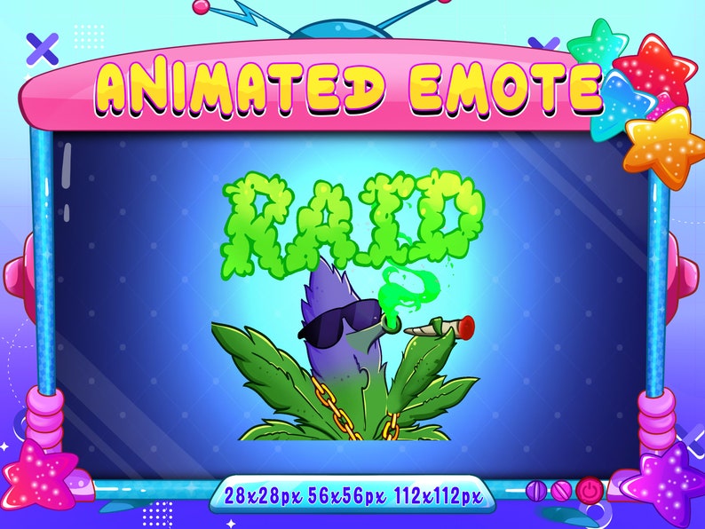 Cannabis Raid Animated Emote, Twitch/discord/youtube (digital Download ...