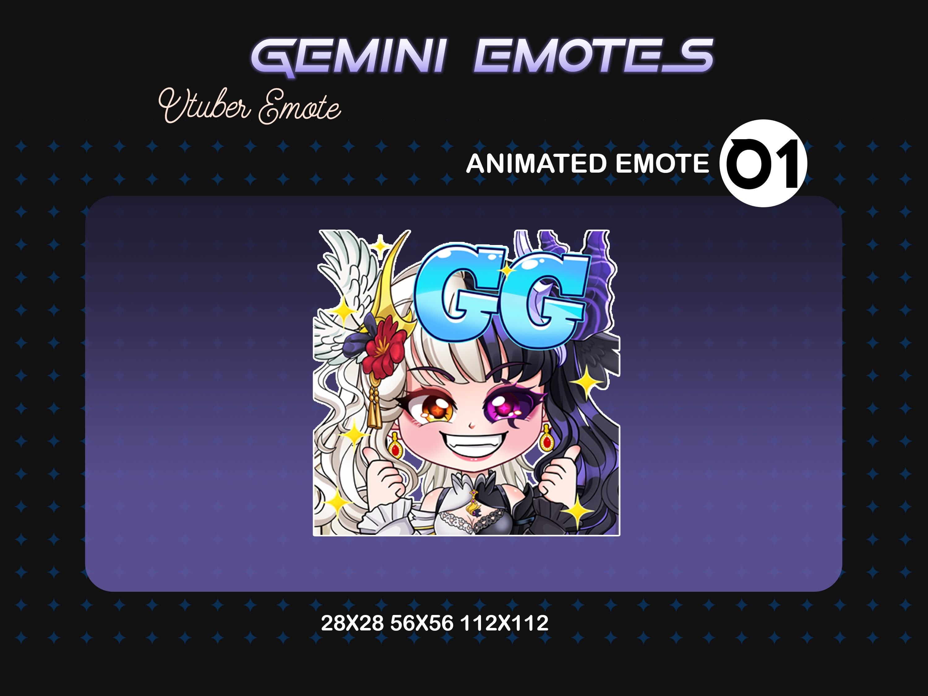 GG Gemini the Zodiac Live2d Model Animated Emote, GG Animated Emote for ...