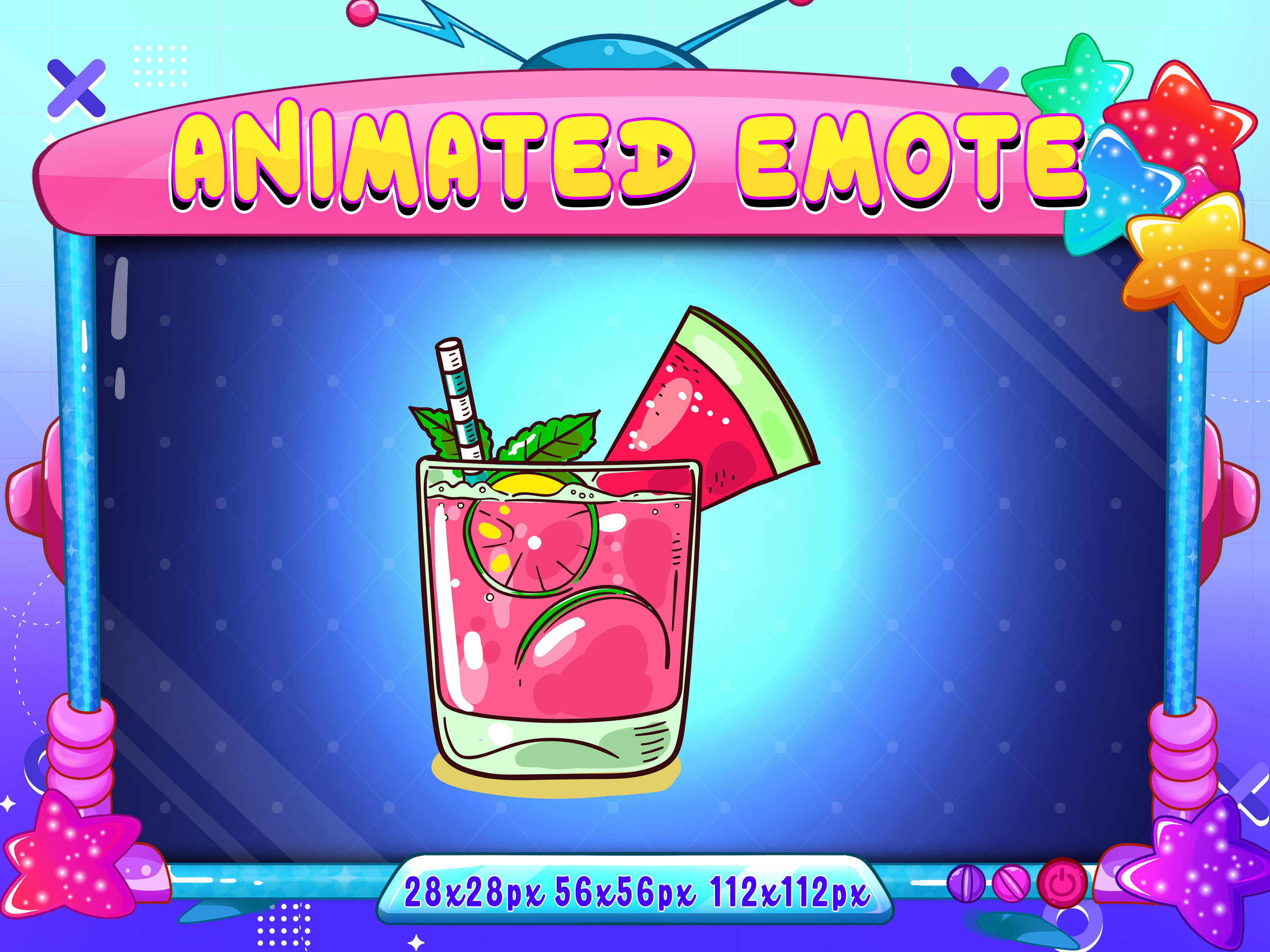 Cocktail Animated Emote, Drinking Cocktail Pressing Animated Twitch ...