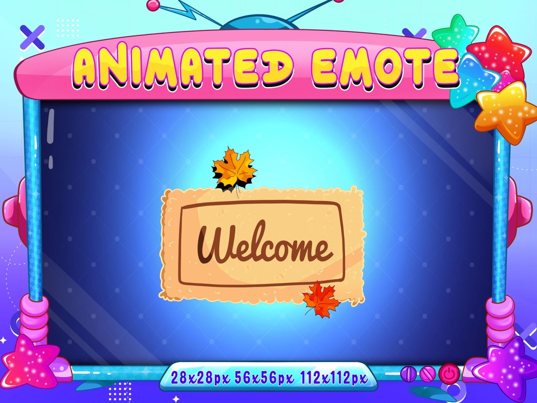 Welcome Mat Animated Emote, Welcome Open Stream Animated Twitch Discord ...