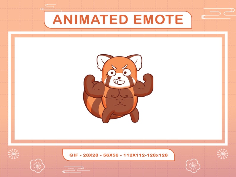 Red Panda Muscle up Animated Emote: Twitch, Discord, Youtube - Etsy