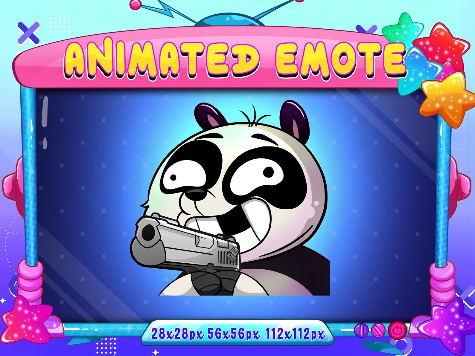 Panda Gun Shoot Animated Emote, Panda Gun Animated Twitch Discord ...