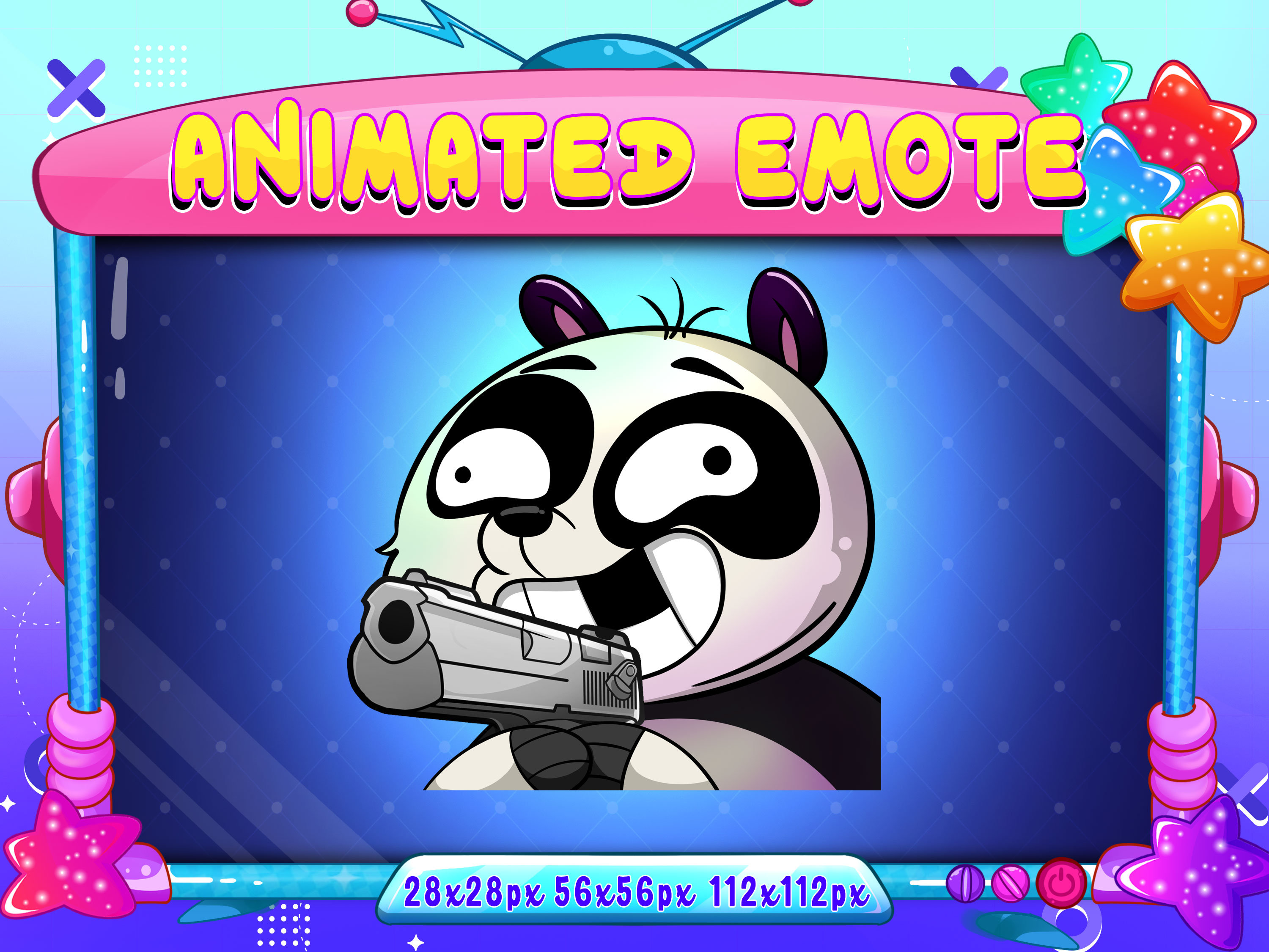 Panda Gun Shoot Animated Emote, Panda Gun Animated Twitch Discord ...