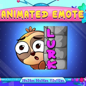 Animated Lurk Sloth Emote: Twitch, Discord, Youtube (GIF) - Etsy
