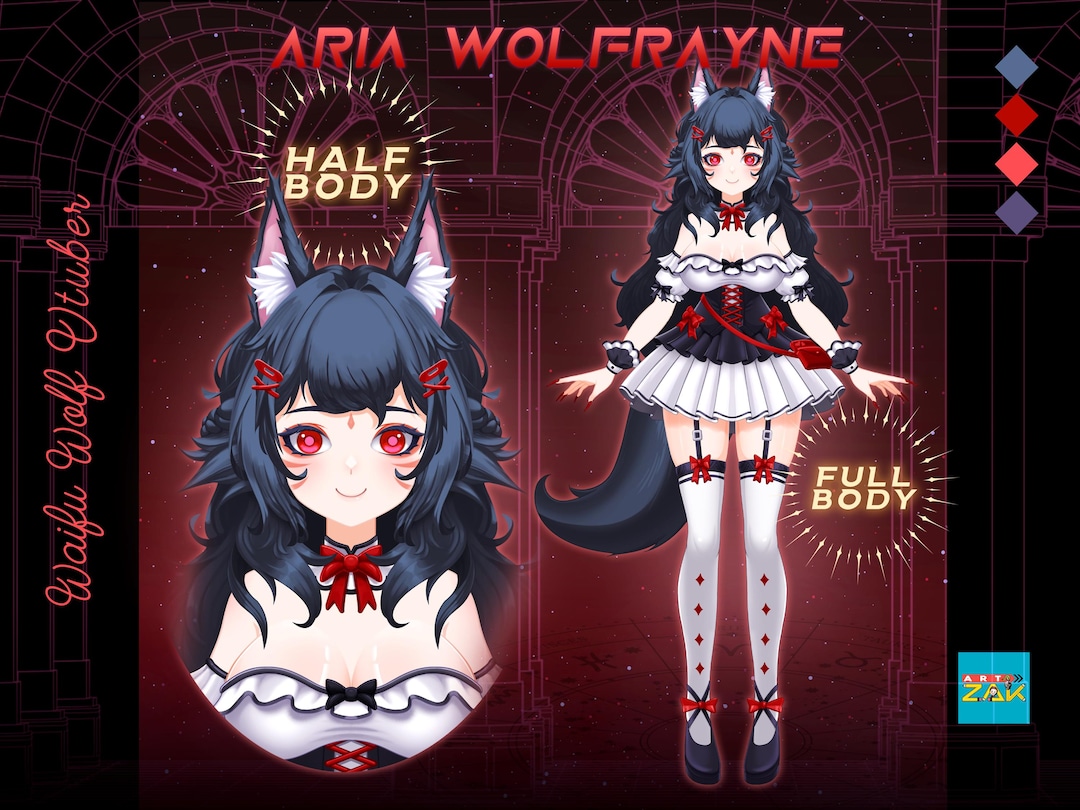 Red Wolf Girl Vtuber Model: Premade Live2d for Twitch & Youtube - Etsy