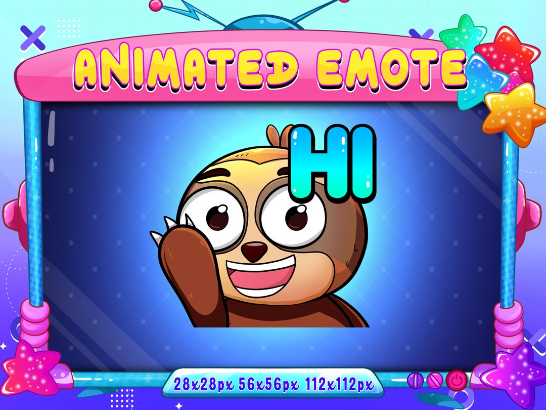 Hi Sloth Animated Emote, Animated Funny Hi Sloth Twitch Discord Youtube ...