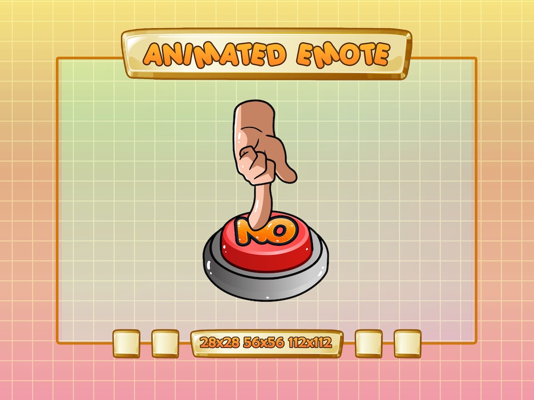 No Button Pressing Animated Emote: Twitch, Discord, Youtube (GIF) - Etsy