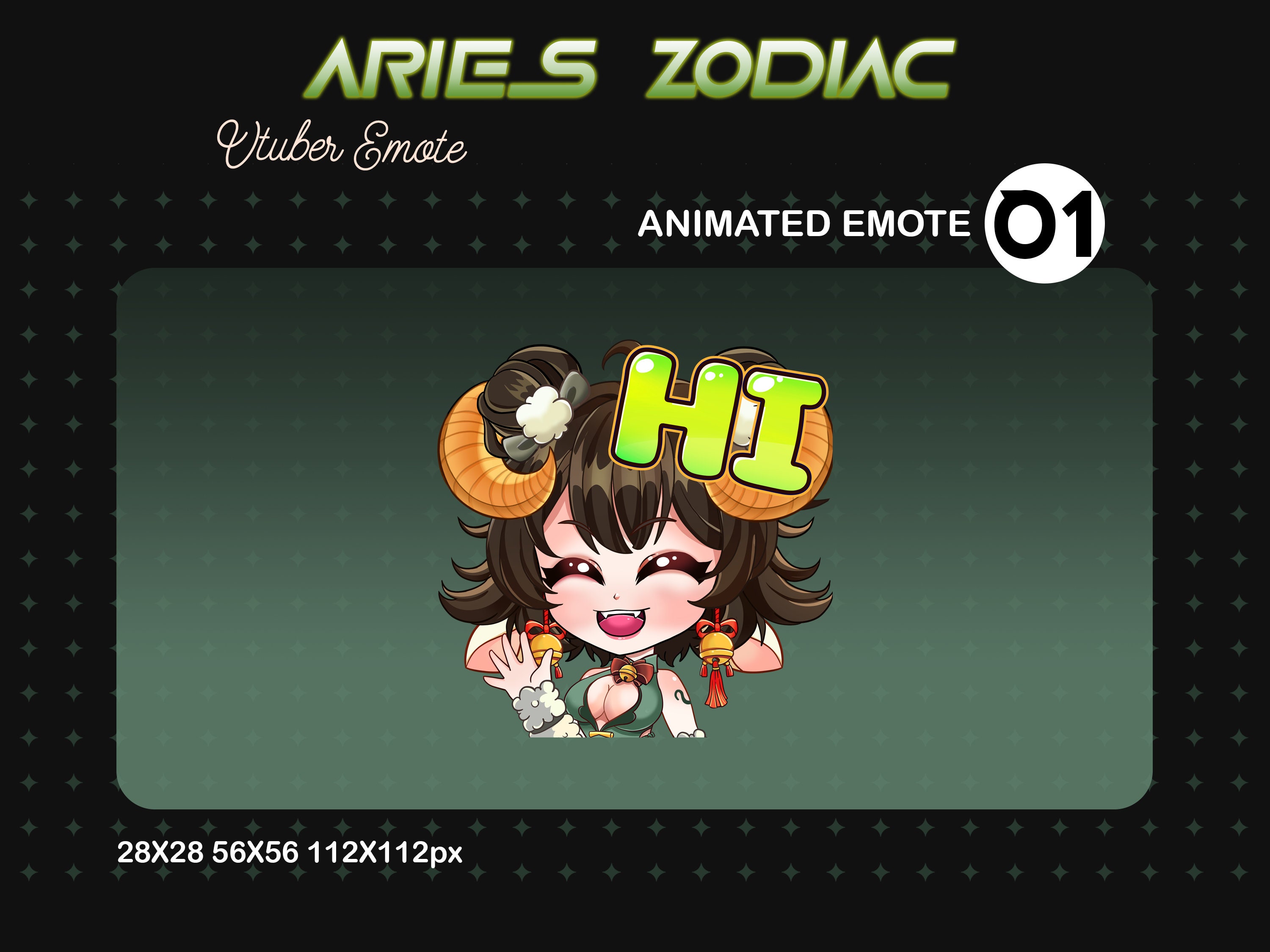 Hi Hello Aries Live2d Model Animated Emote, Aries Zodiac Love Hi for ...