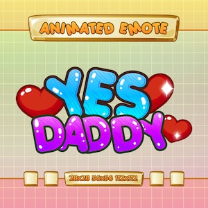 Yes Daddy Animated Emote, Twitch Discord Youtube Chat (digital Download ...