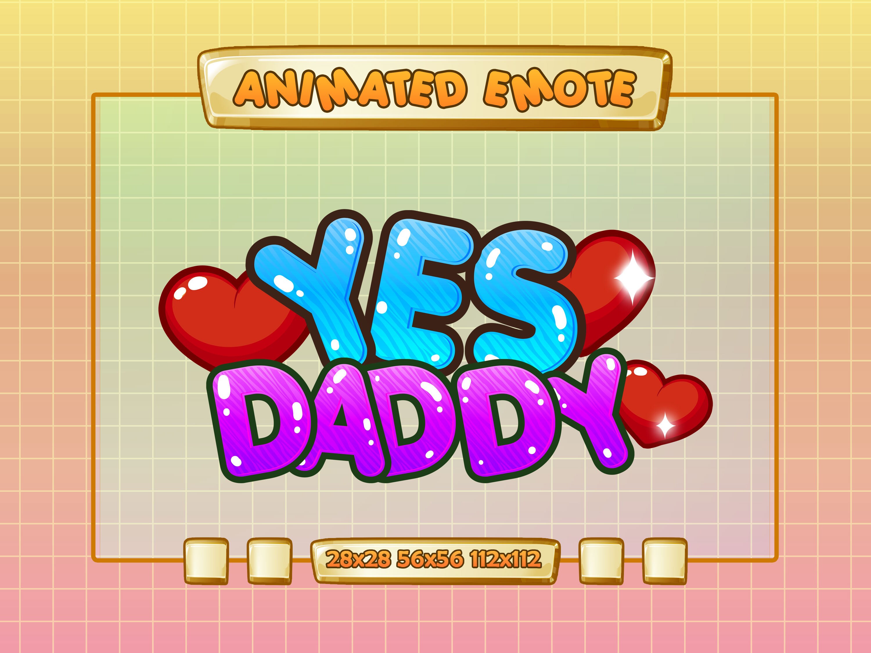Yes Daddy Funny Text Animated Emote Yes Daddy Animated Twitch Discord