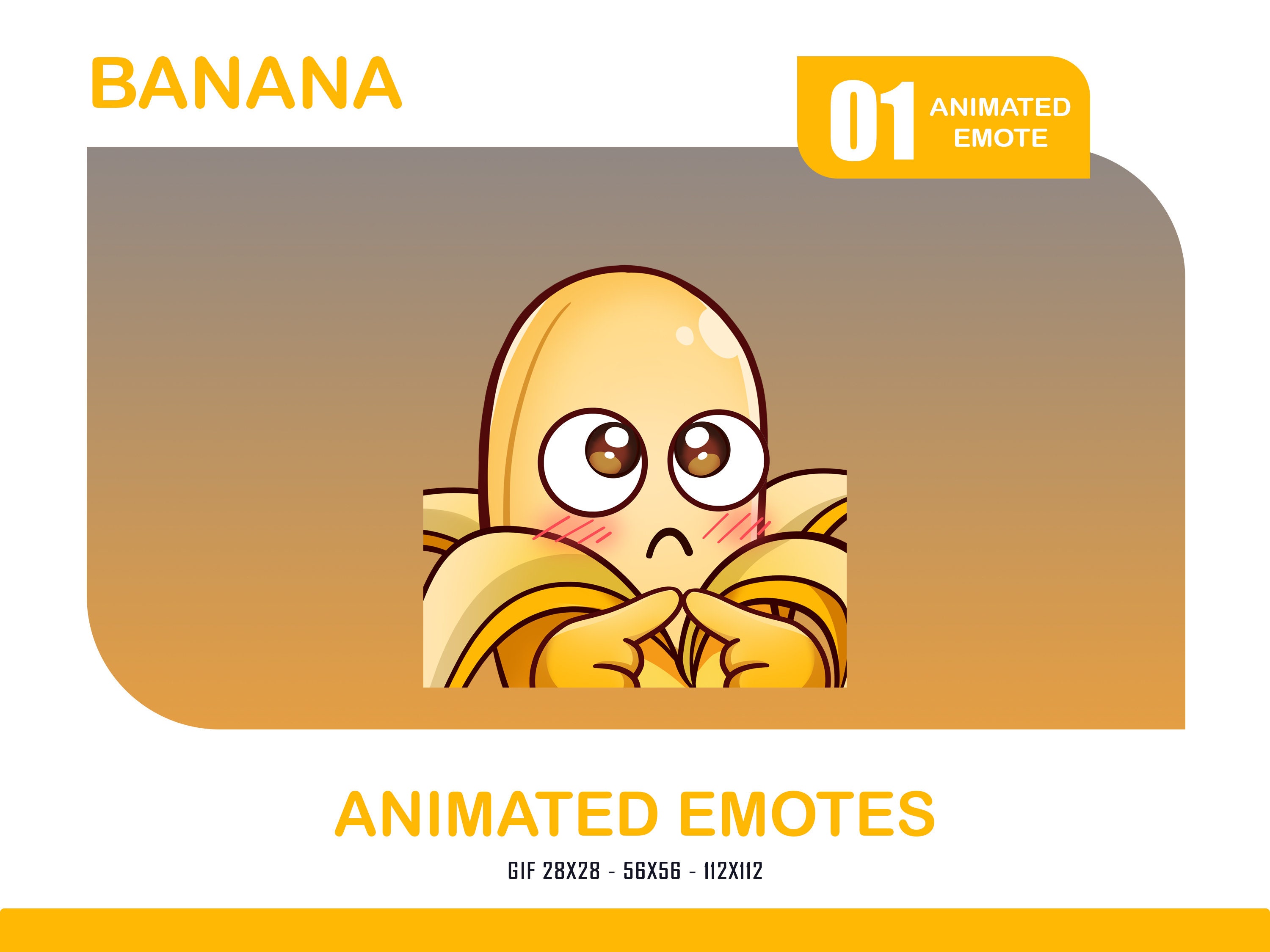 Shy Banana Animated Emote, Animated Funny Shy Banana Twitch Discord ...