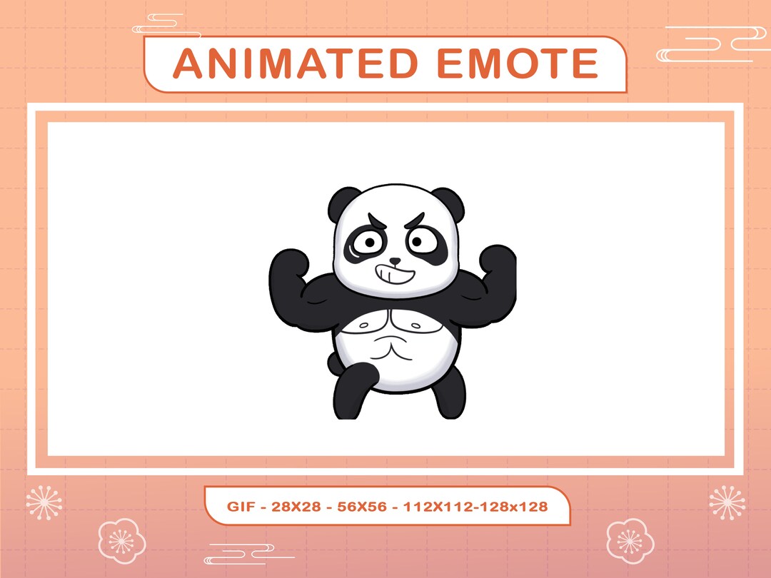 Animated Panda Muscle Emote: Gym Transformation for Twitch, Discord ...