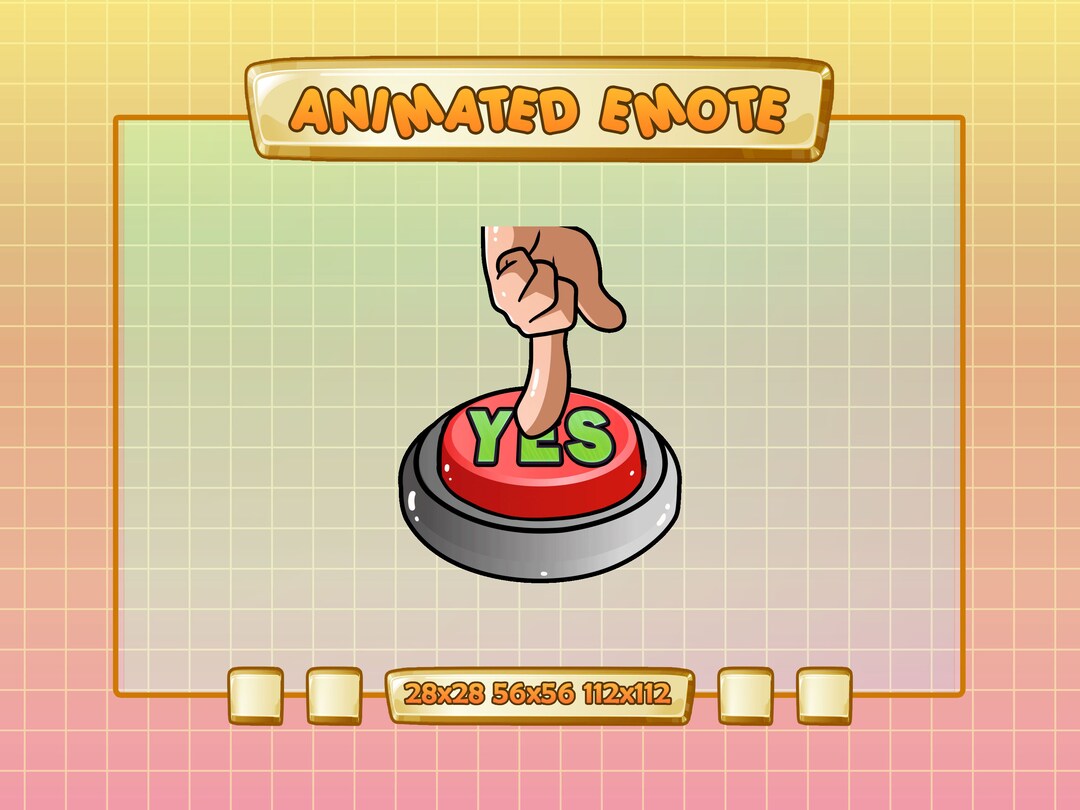 Yes Button Animated Emote: Twitch, Discord, Youtube (digital Download ...