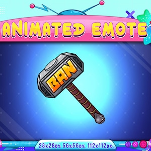 Ban Hammer Animated Emote: Funny Twitch, Discord, Youtube Stream (GIF ...