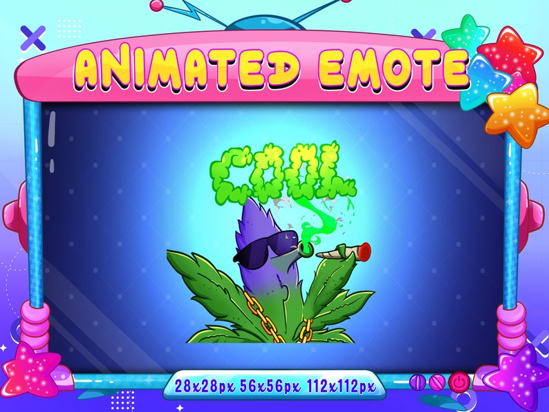 Cannabis Animated Emote, Twitch Discord Youtube (GIF, Digital Download ...