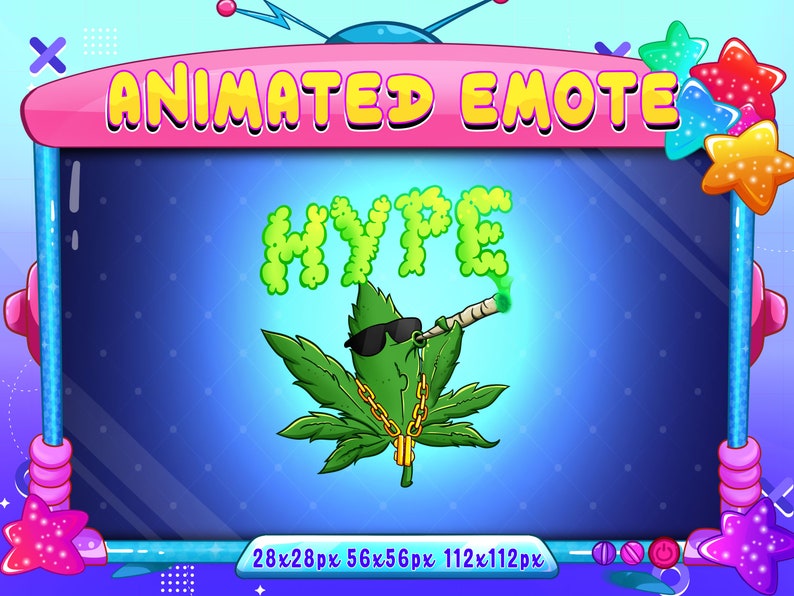 Cannabis Hype Animated Emote, Twitch Discord Youtube (GIF) - Etsy