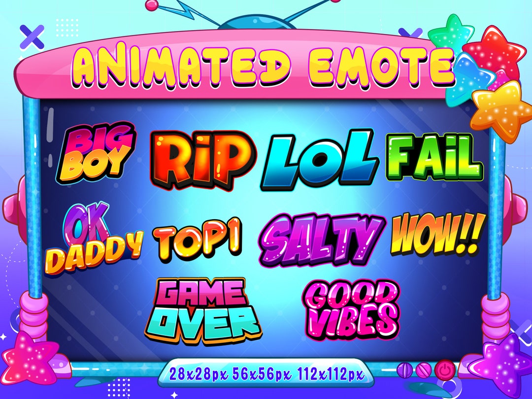 Combo 10 Text Animated Emotes, Animated Good Vibes, Fail, Ok Daddy ...