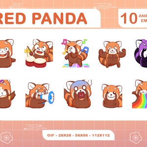 Red Panda Animated Emotes for Twitch, Discord, Youtube (GIF) - Etsy