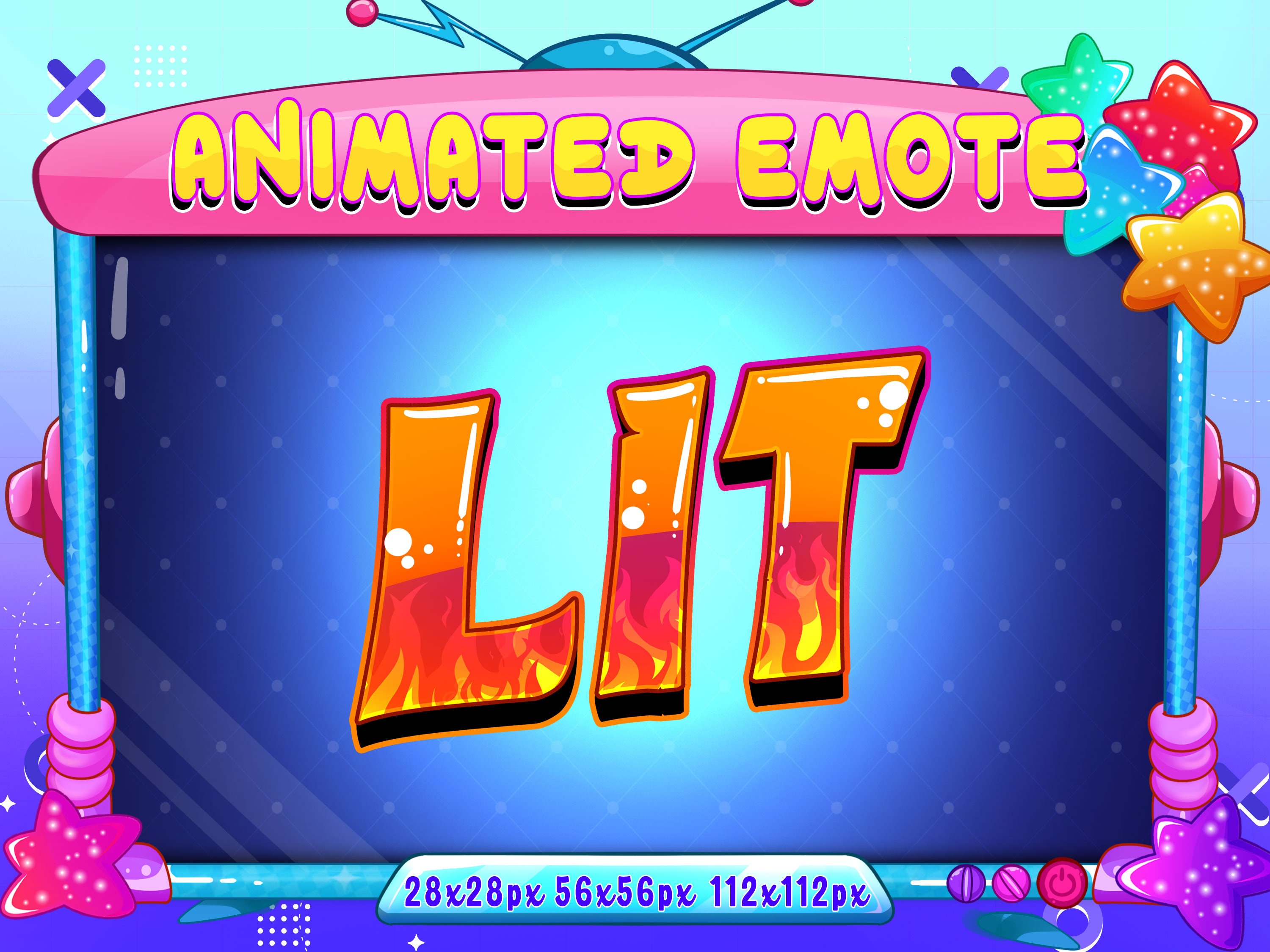 Lit Animated Emote, Lit Youtube Emote Animated Emote - Etsy