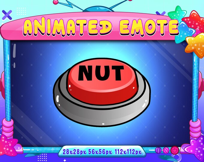 Nut Button Animated Emote: Twitch, Discord, Youtube (GIF) - Etsy UK