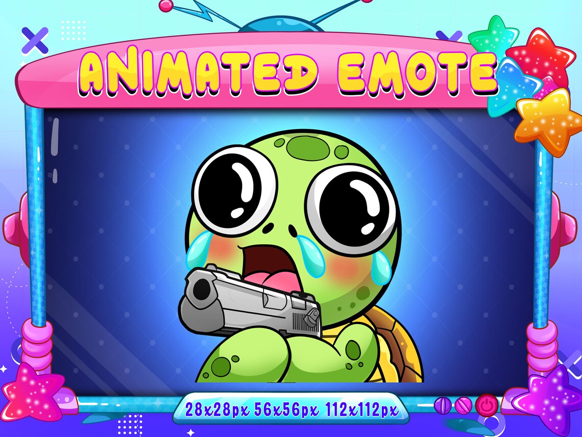 Funny Turtle Gun Animated Emote, Twitch, Discord, Youtube (GIF) - Etsy