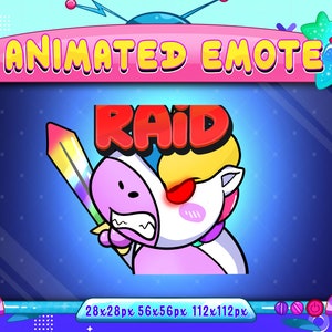Animated Raid Unicorn Emote: Twitch, Discord, Youtube (digital Download ...