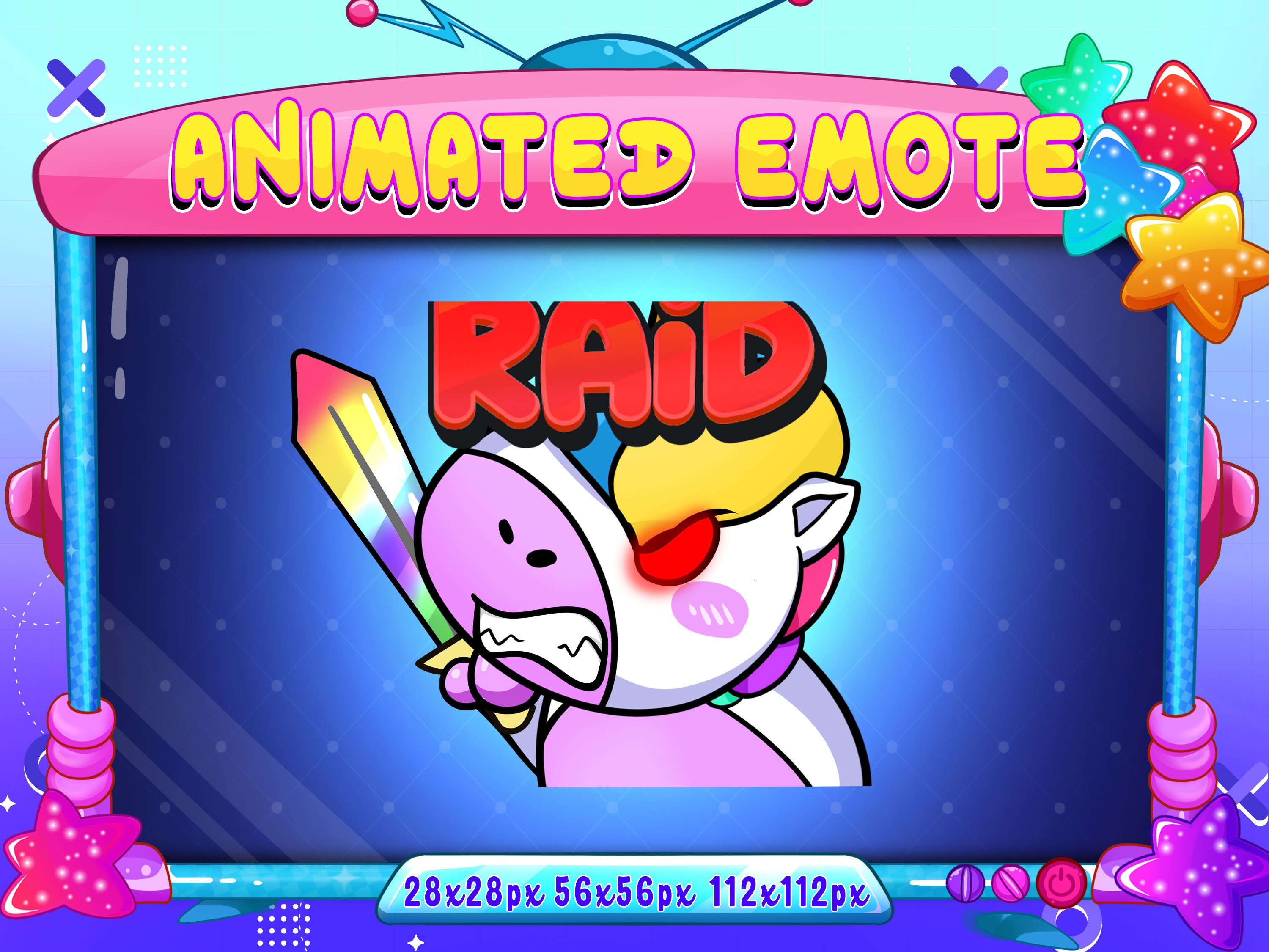Raid Unicorn Animated Emote, Animated Cute Raid Unicorn Twitch Discord ...
