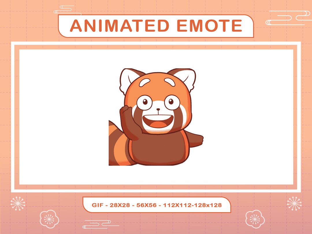 Red Panda Waving Hello Animated Emote, Animated Red Panda Waving Twitch ...