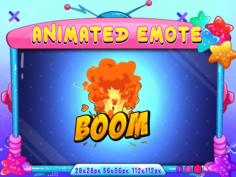 Boom Explosion Animated Emote Boom Text Animated Twitch - Etsy
