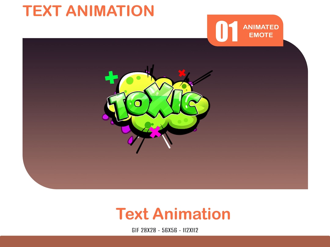Toxic Animated Emote, Twitch Text Animated Emote, Toxic Animation Text ...