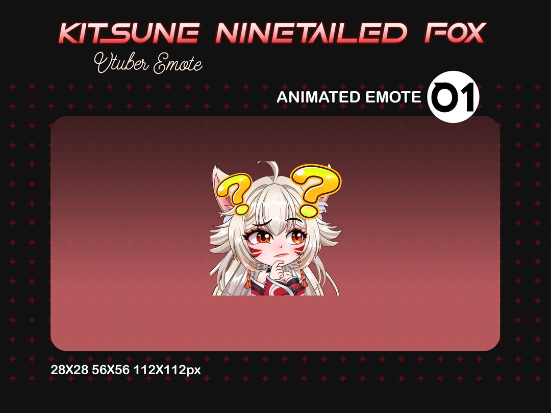 Question Kitsune Fox Animated Emote: Twitch Discord Streamer (digital ...