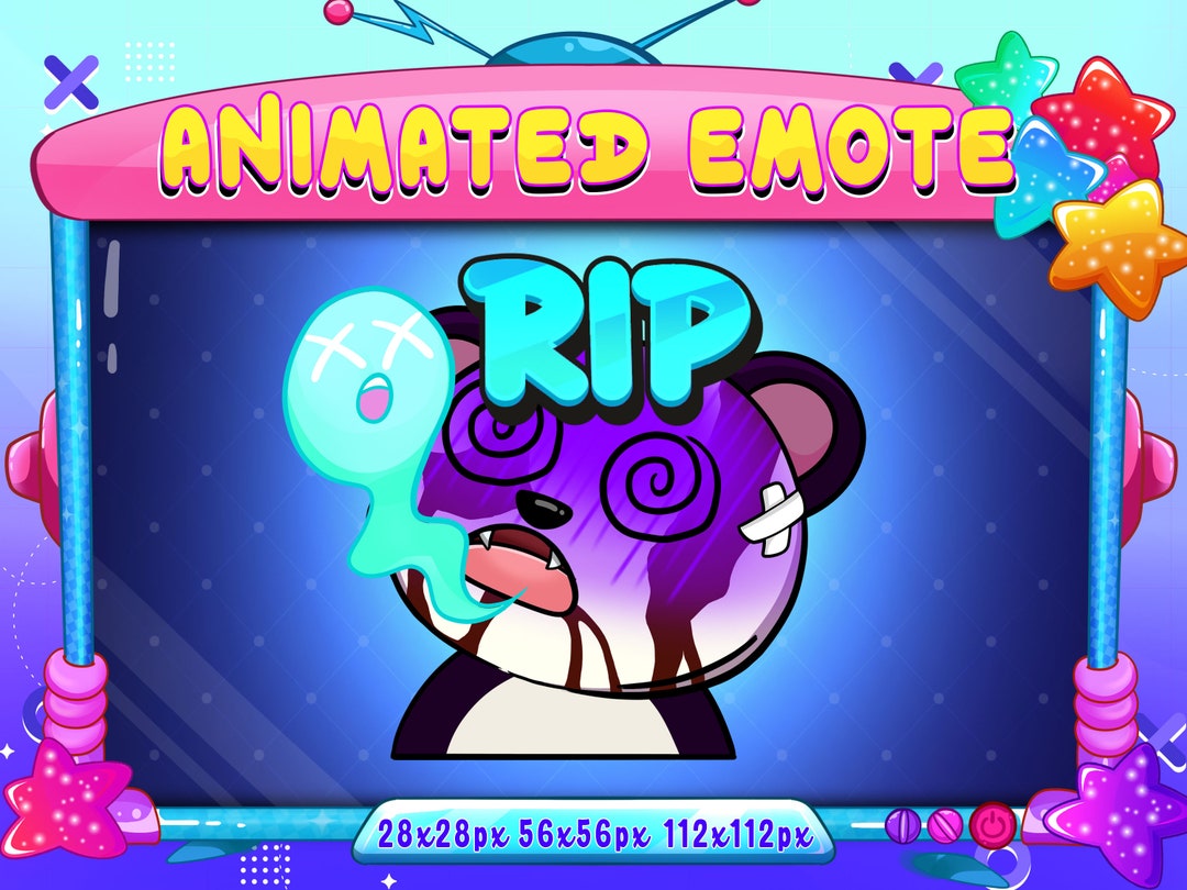RIP Panda Animated Emote, Animated Funny RIP Panda Twitch Discord Youtube Emote, RIP Panda ...