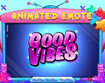 Animated and Static GOOD VIBES Rainbow Text Emote for Twitch Discord ...