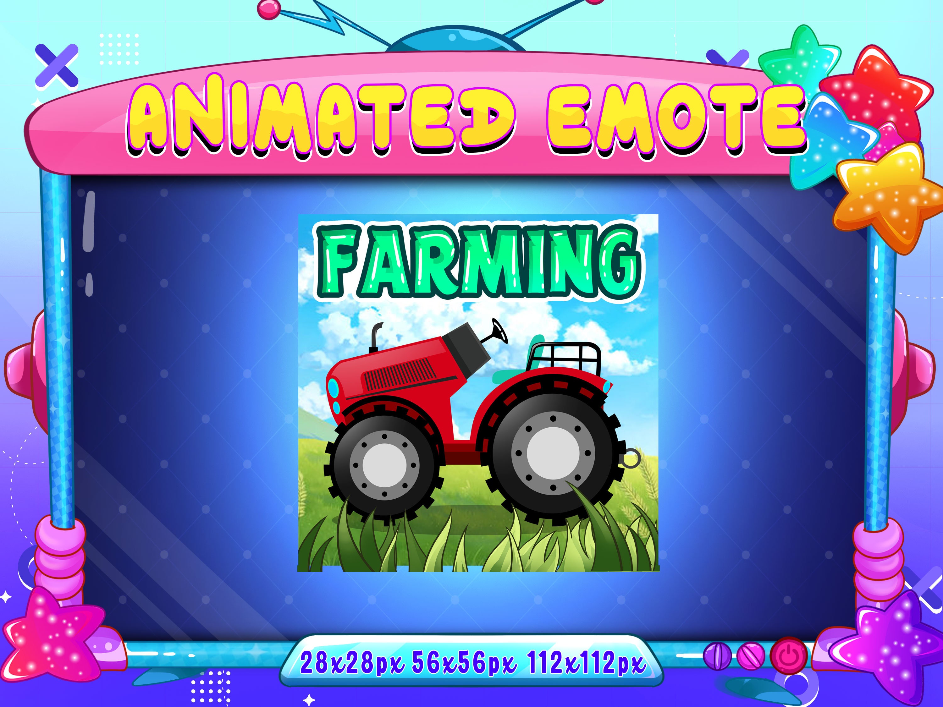 Farming Tractor Animated Emote, Tractor Farming Youtube Emote Animated ...