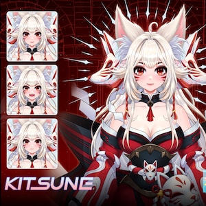 Kitsune Nine-tailed Fox Live2d Full Body Vtuber Model - Vbridger Active - Etsy