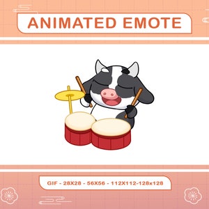 Cow Play Drum Animated Emote, Animated Cow Play Drum Emote Twitch ...